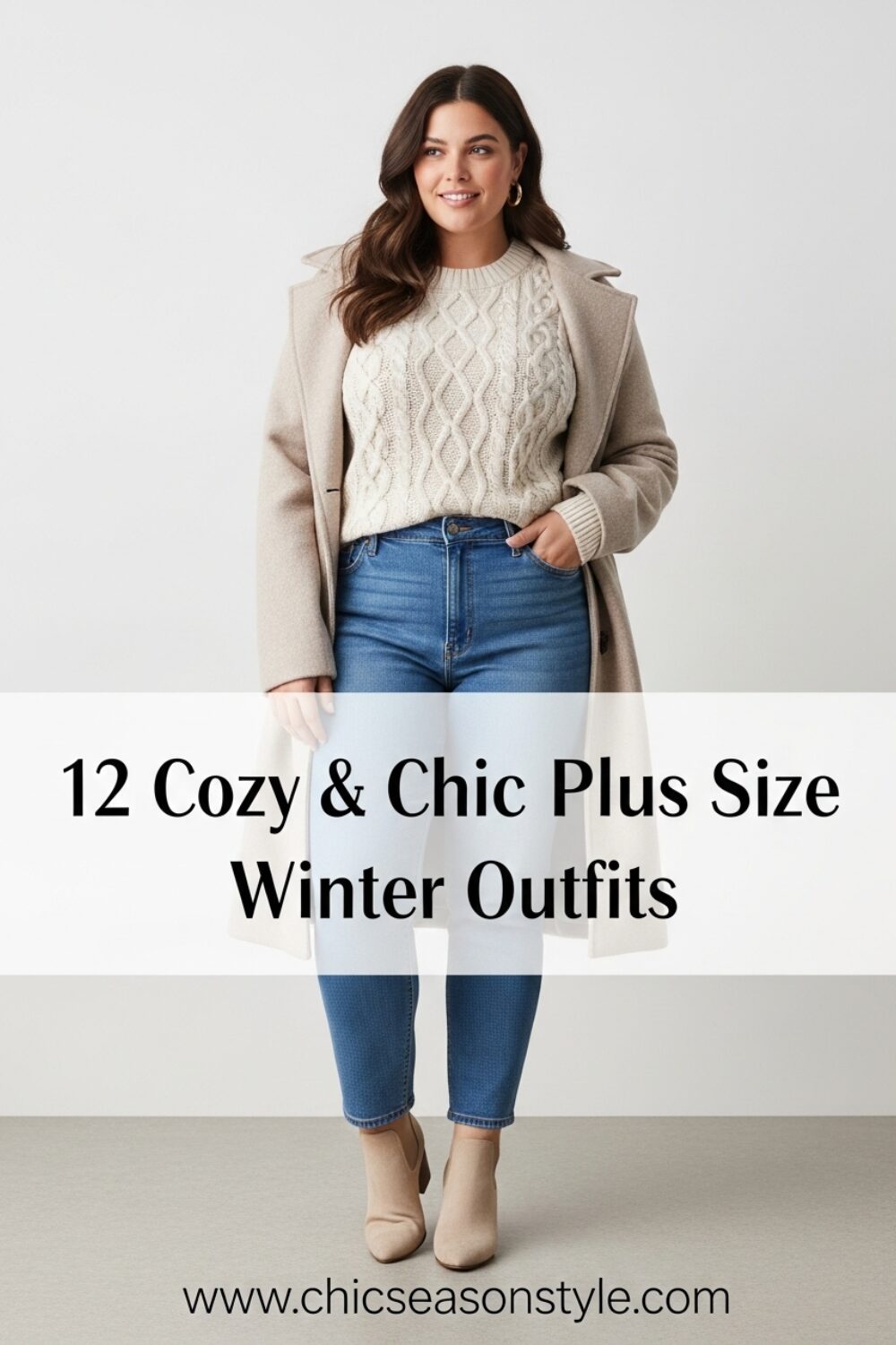 12 Plus Size Cable Knit Winter Outfits for Cozy Style with Chic Season ...