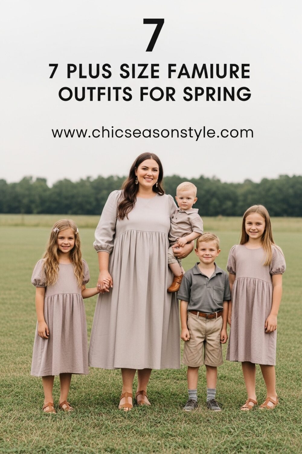 7 Plus Size Cotton Blend Spring Family Picture Outfits | Chic Season Style